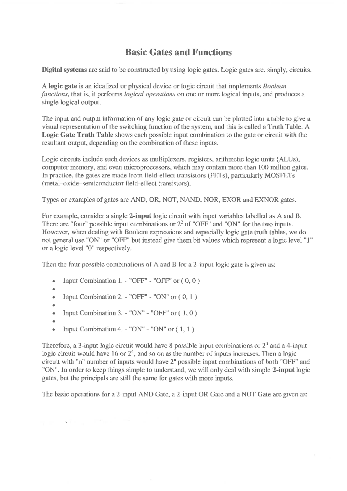 1. Logic Gates - Basics - System Software - Studocu