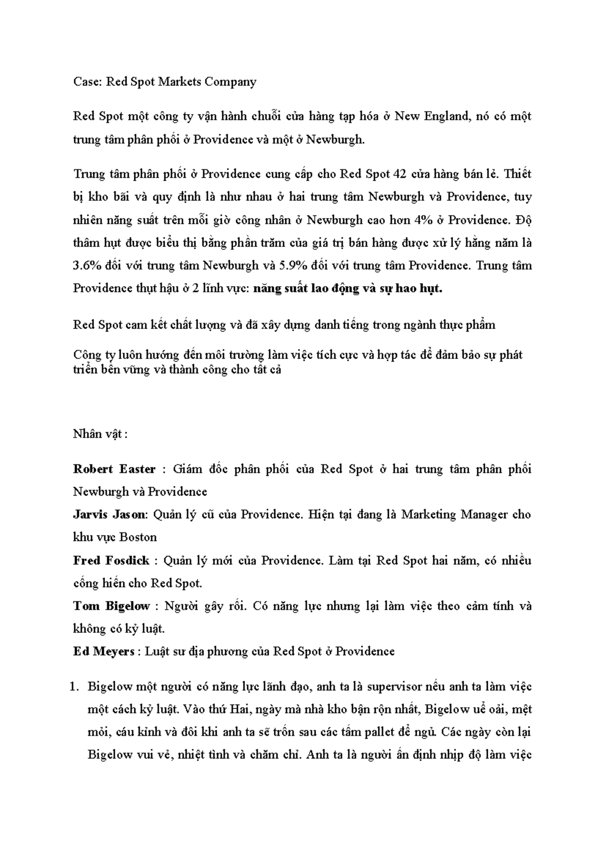 bbbbbbbbbbbbbbbbbbbbbbb - Case: Red Spot Markets Company Red Spot một ...