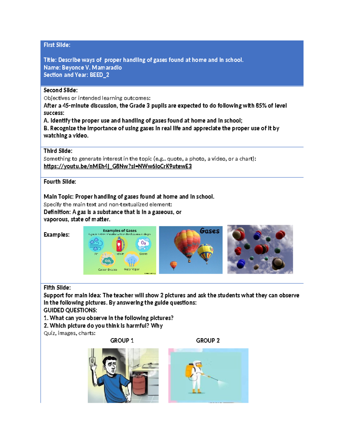 Story- Board - First Slide: Title: Describe ways of proper handling of ...