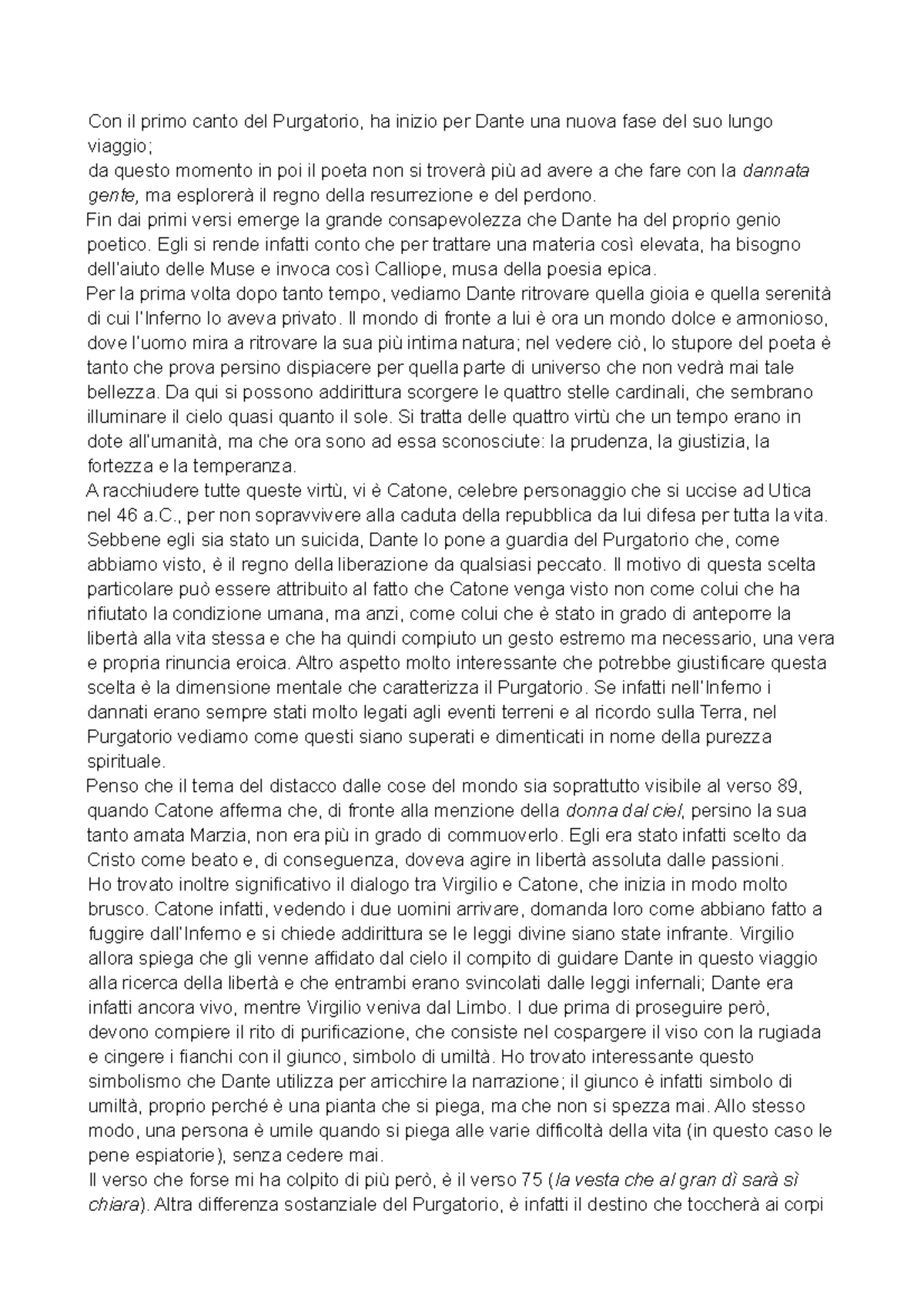 Purgatorio 1 - Con il primo canto del Purgatorio, ha inizio per Dante ...