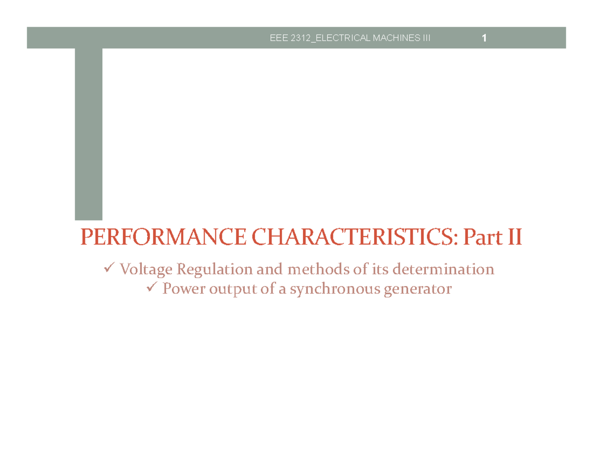 EEE 2313 Lecture 5 and 6 - Performance Characteristics Part II ...