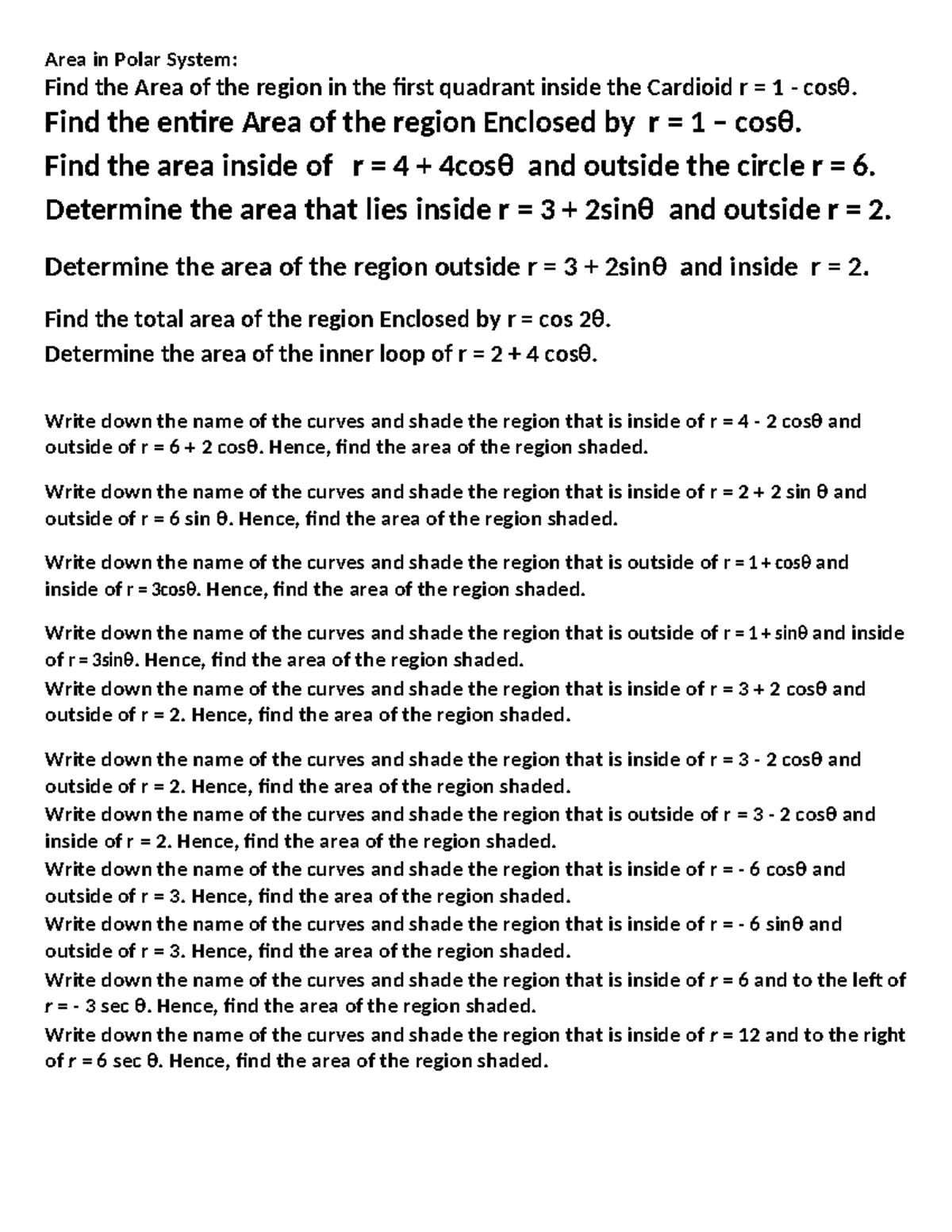 Lectures 16 and 17 Polar systems problems done in class for students ...