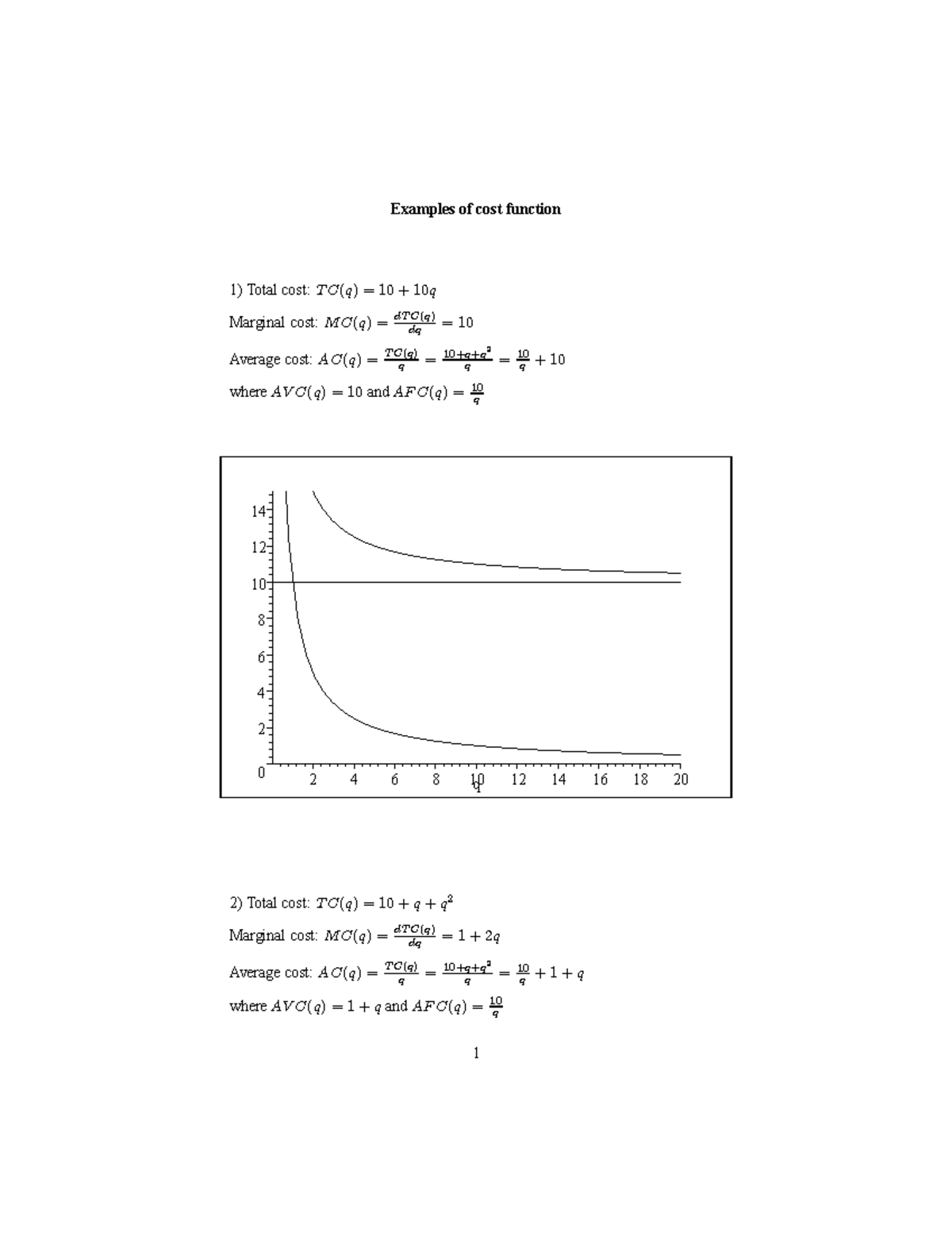 Example Cost Example Of Cost Functions Helpful For Extra Practice