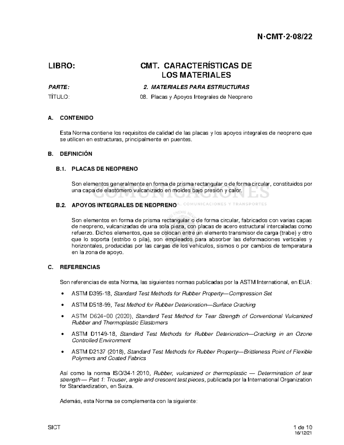 N CMT 2 08 22 - normatividad para puentes SCT - SICT 1 de 10 N·CMT·2·08 ...