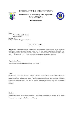 Lesson 7 The Mats by Francisco Arcellana - GE 117 PH Literature Lesson ...