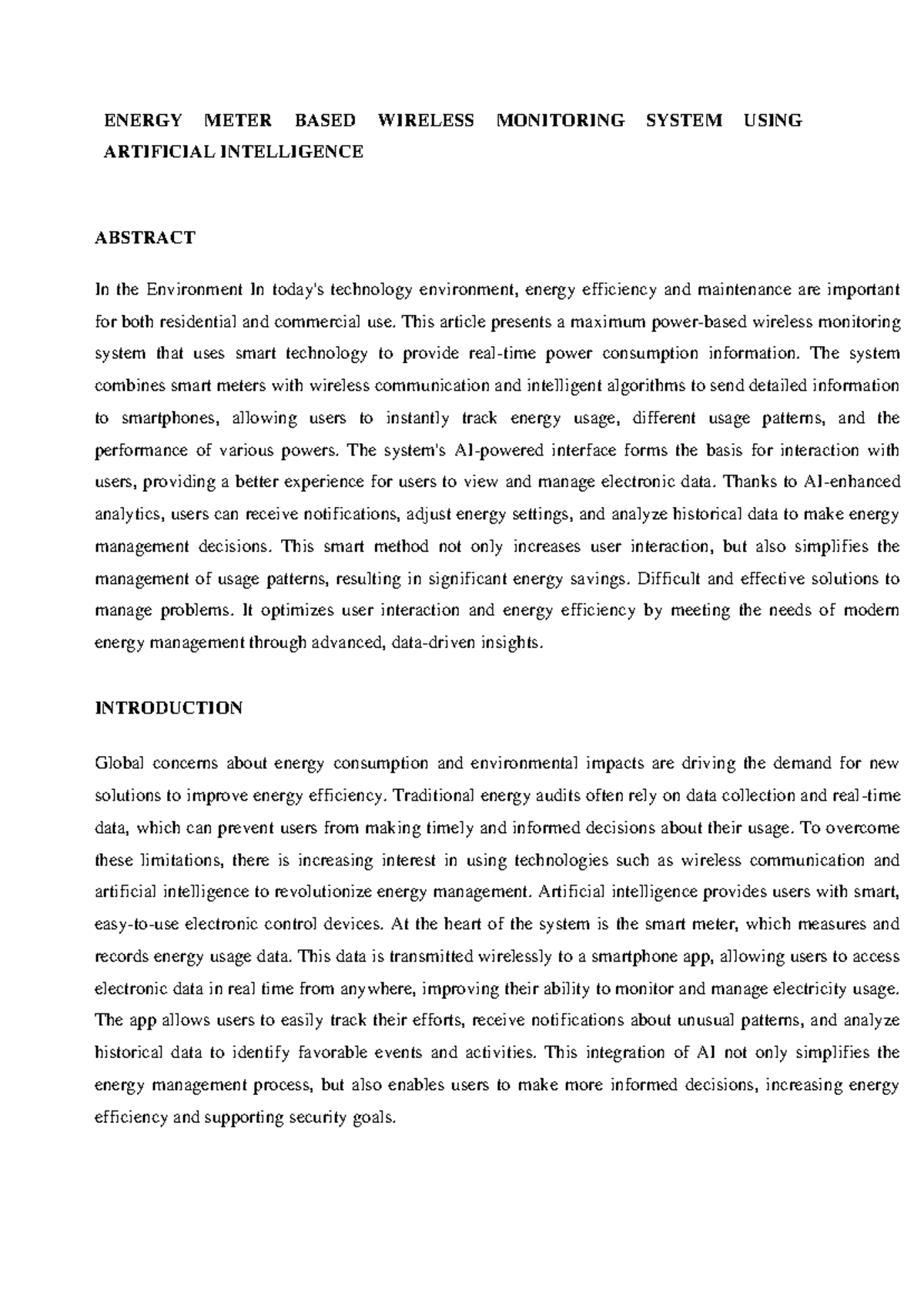 Energy Meter - ENERGY METER BASED WIRELESS MONITORING SYSTEM USING ...
