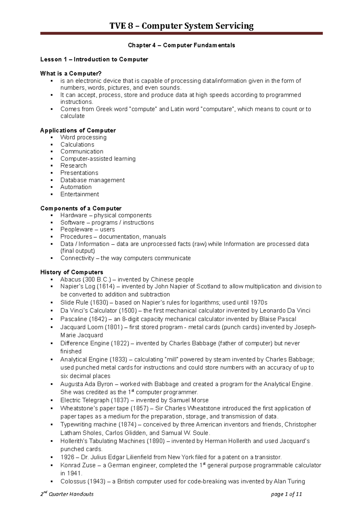 2nd-Quarter-Handouts - Chapter 4 – Computer Fundamentals Lesson 1 ...