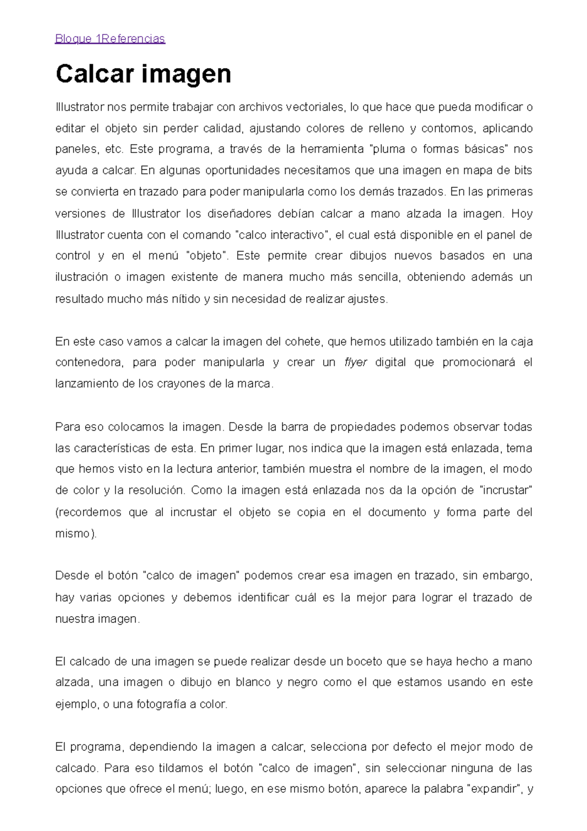 Hd M4-L3 - Para examen - Bloque 1Referencias Calcar imagen Illustrator ...