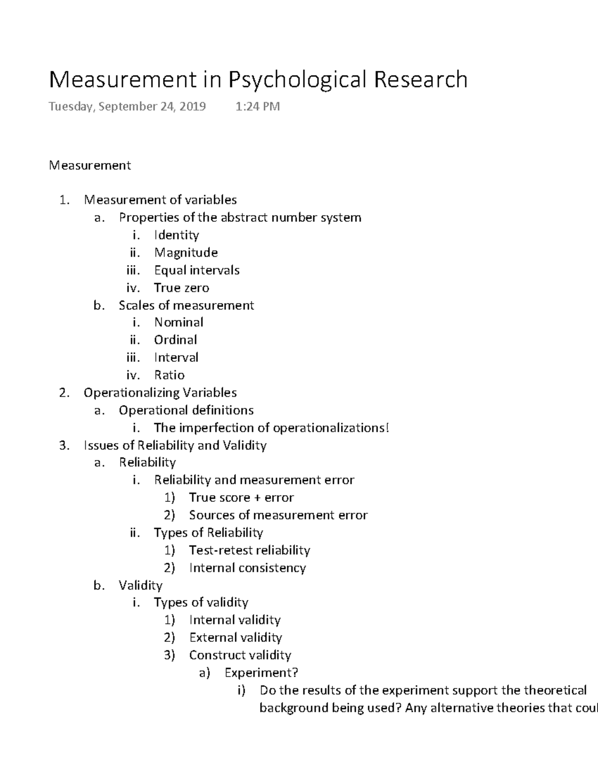 Measurement in Psychological Research - Warning: TT: undefined function ...