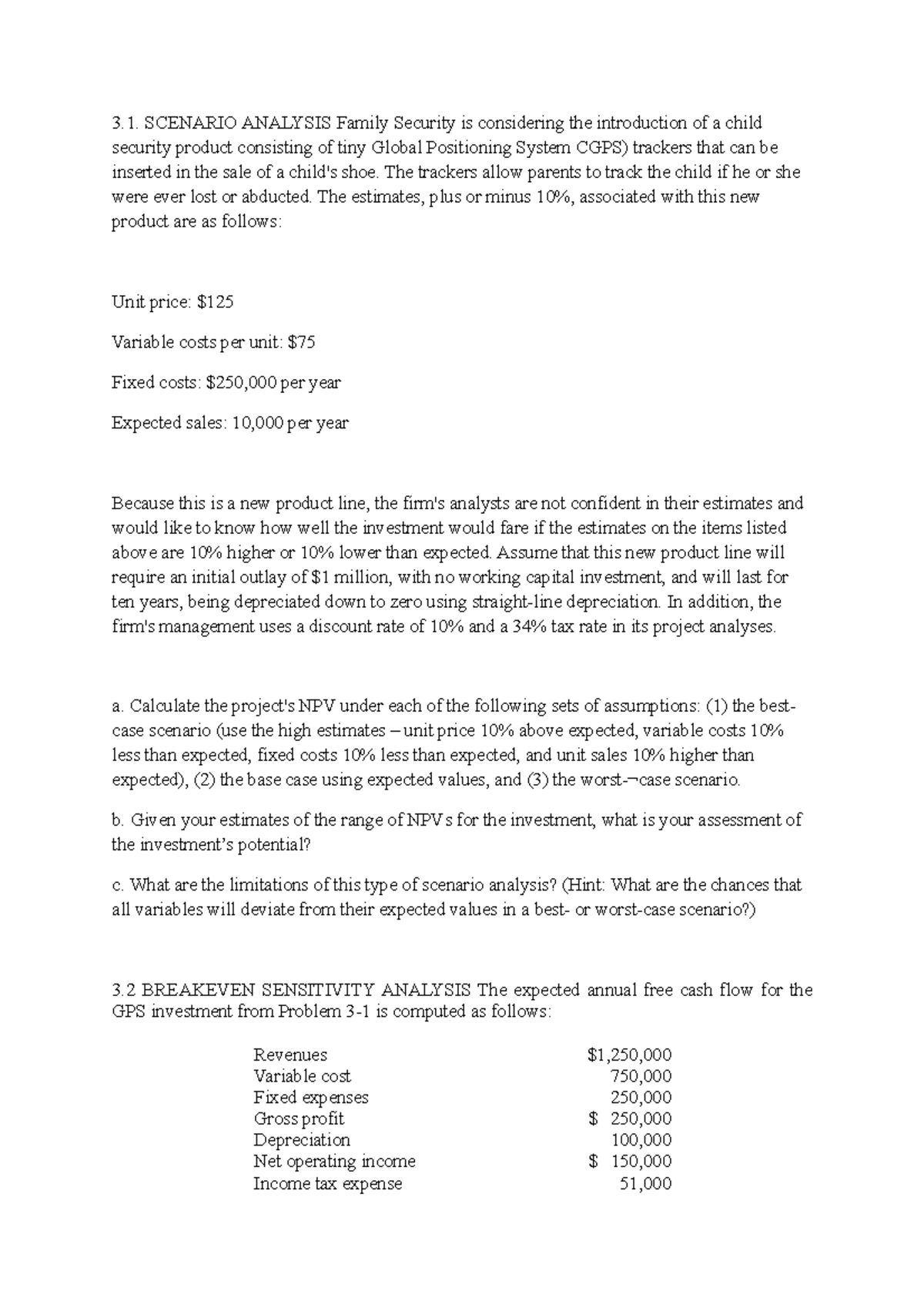 Topic 2 Questions(2) - dsdsd - SCENARIO ANALYSIS Family Security is ...