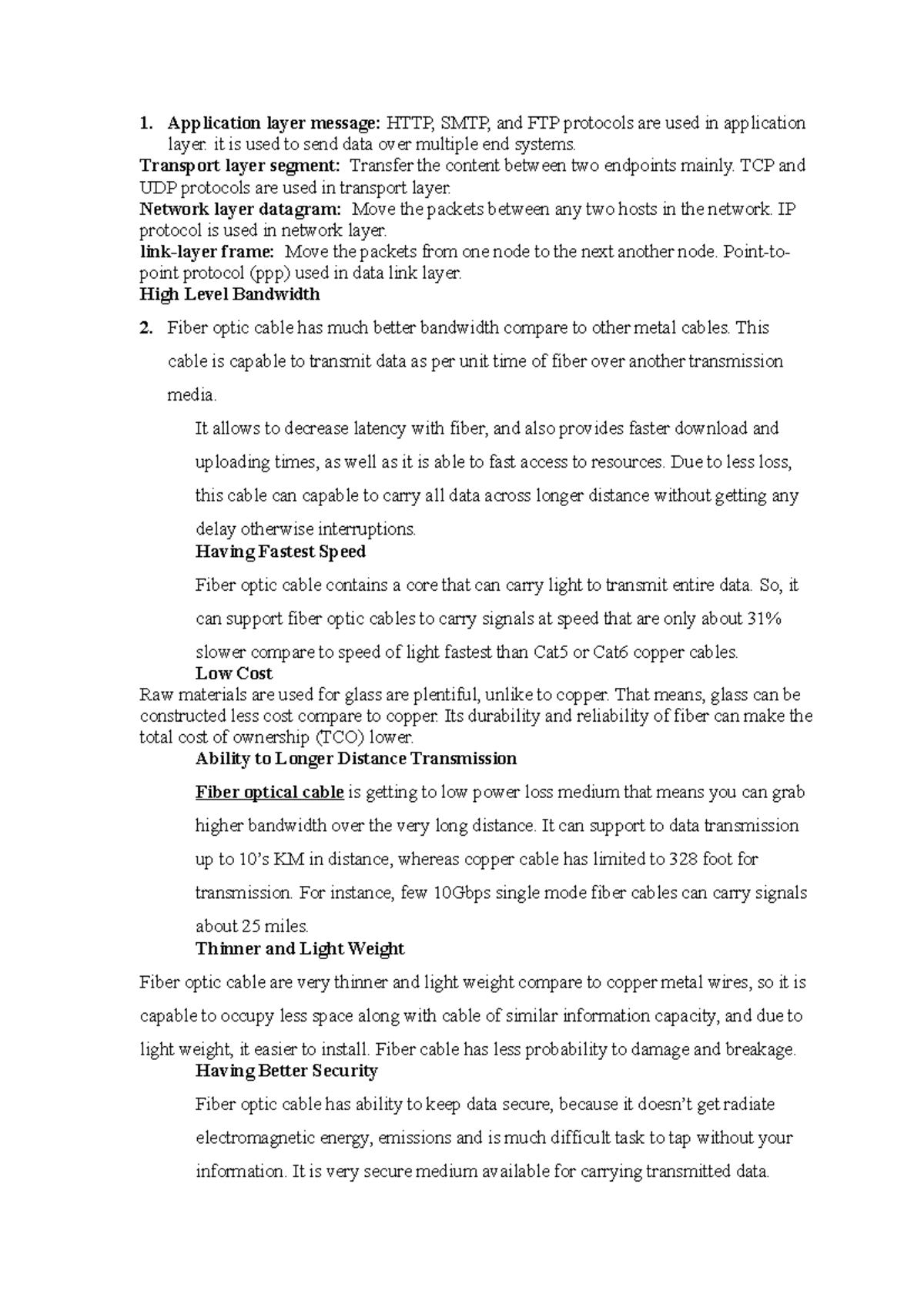 Business communication assignment 1 draft - 1. Application layer message: HTTP, SMTP, and FTP ...
