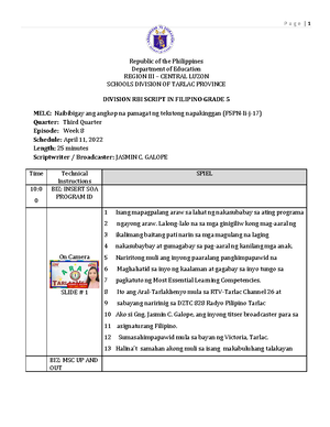 Galope G4-Q4-AS - approval sheet for radio based instruction script ...