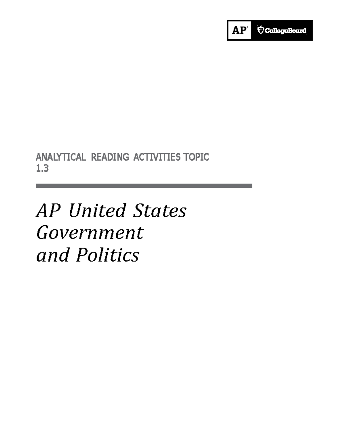 FED10and Brutus 1 done - AP Gov - ANALYTICAL READING ACTIVITIES TOPIC 1 ...