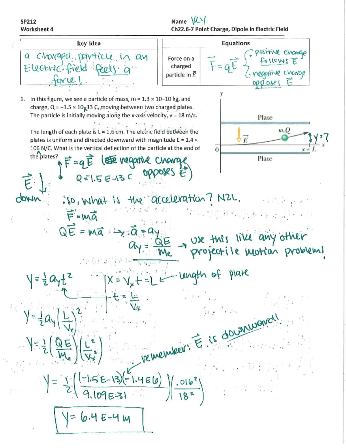 Worksheet 04 Charges in Electric Flux - SP212 Name VLY Worksheet 4 ...
