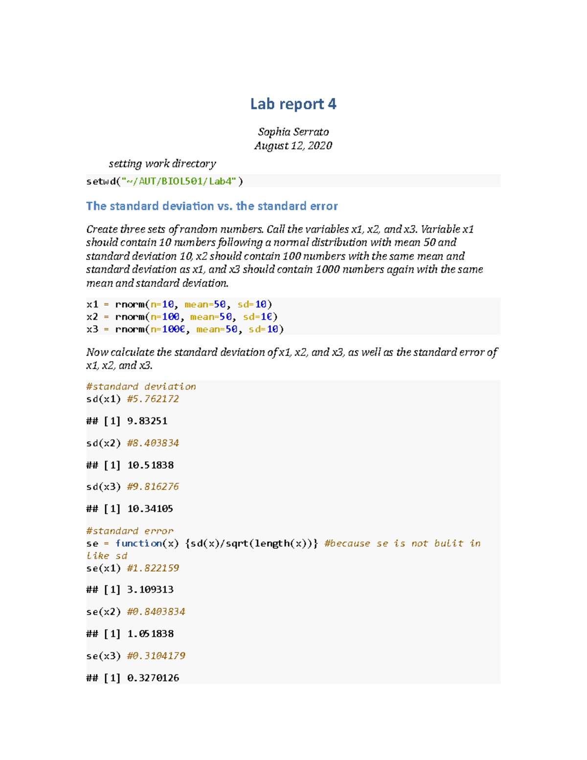 lab 4 doc-lab4(8) - Lab report 4 Sophia Serrato August 12, 2020 setting ...