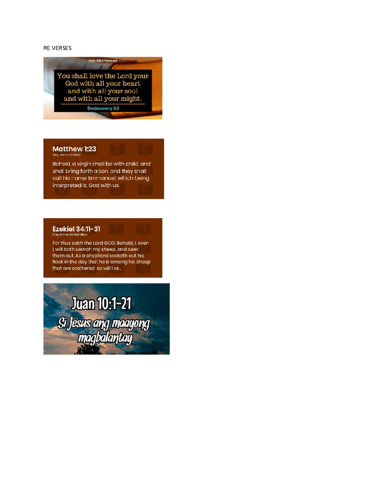 RE Verses - RELIGIOUS EDUCATION - BS Office Administration - RE VERSES ...