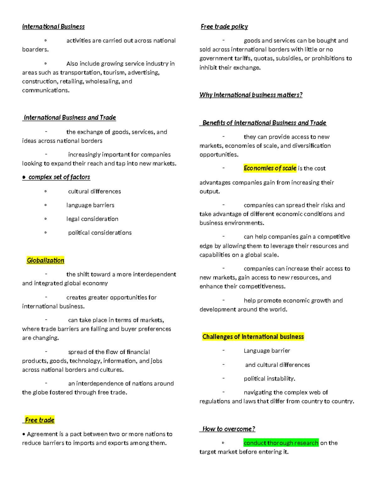 International Business chap 1and 2 - International Business activities ...