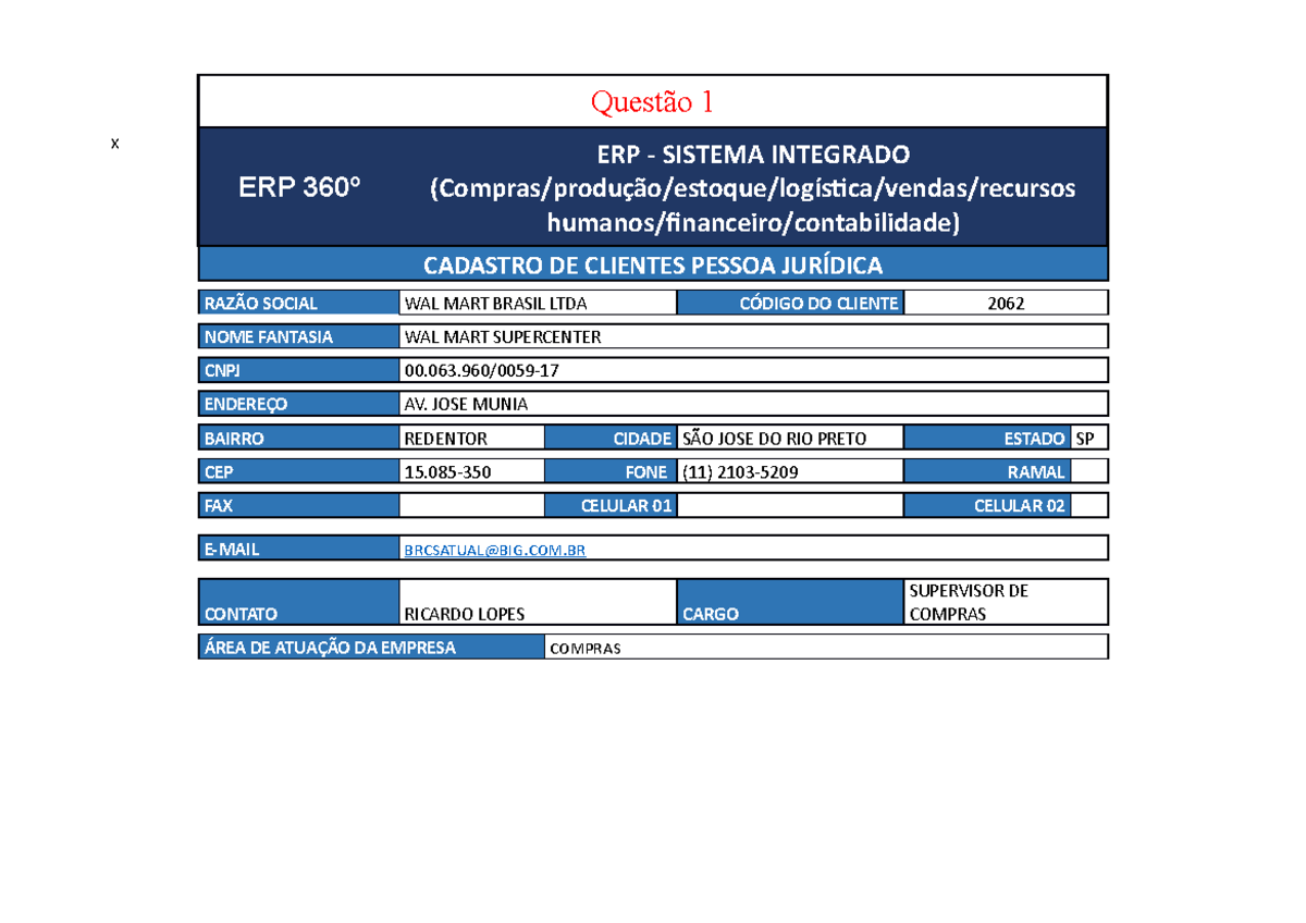 Uc13 - atividade 3 - boa - ####### X Questão 1 ERP 360º ERP - SISTEMA ...