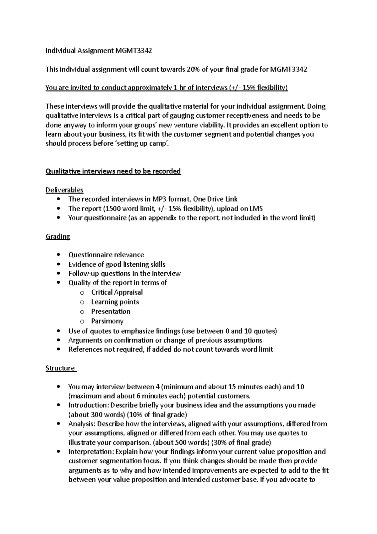 Individual Assignment 2021 - Individual Assignment MGMT This individual ...