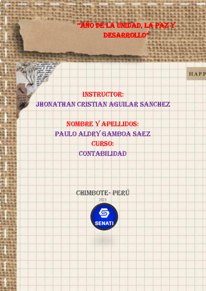 Entregable 01 senati - “AÑO DEL BICENTENARIO, DE LA CONSOLIDACIÓN DE ...