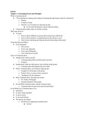 COMM Final Study Sheet - COMM Final Study Sheet Chapter 1: Connecting ...