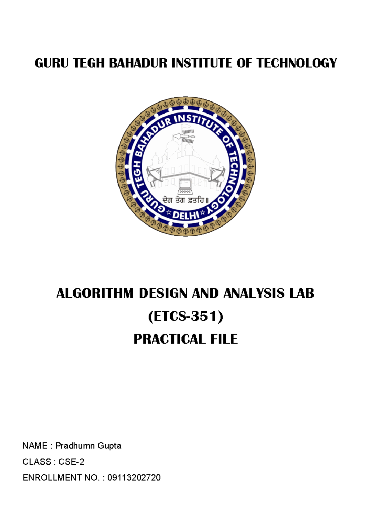 ADA FILE - ada file - GURU TEGH BAHADUR INSTITUTE OF TECHNOLOGY ...