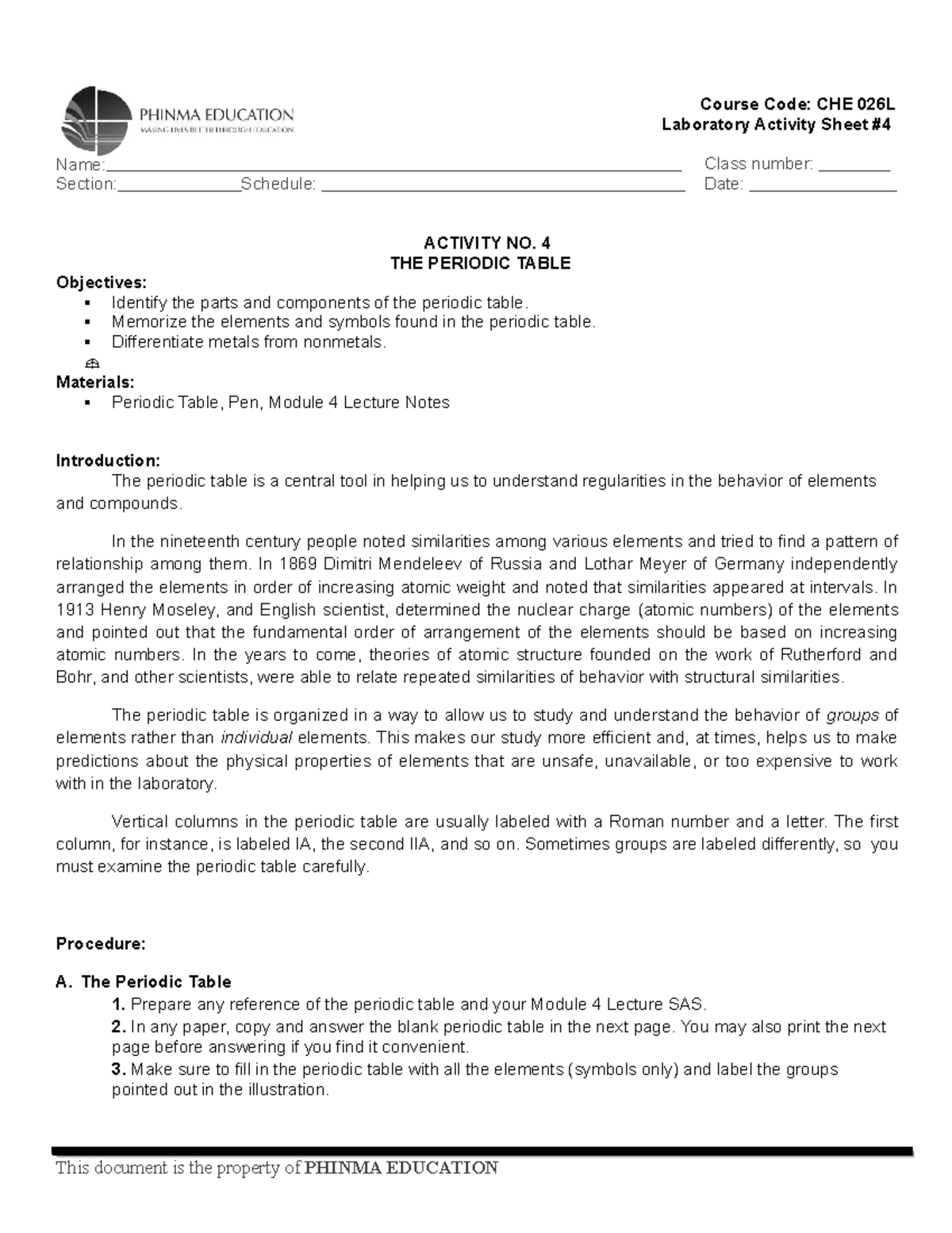 Laboratory 4-converted - Course Code: CHE 026L Laboratory Activity ...