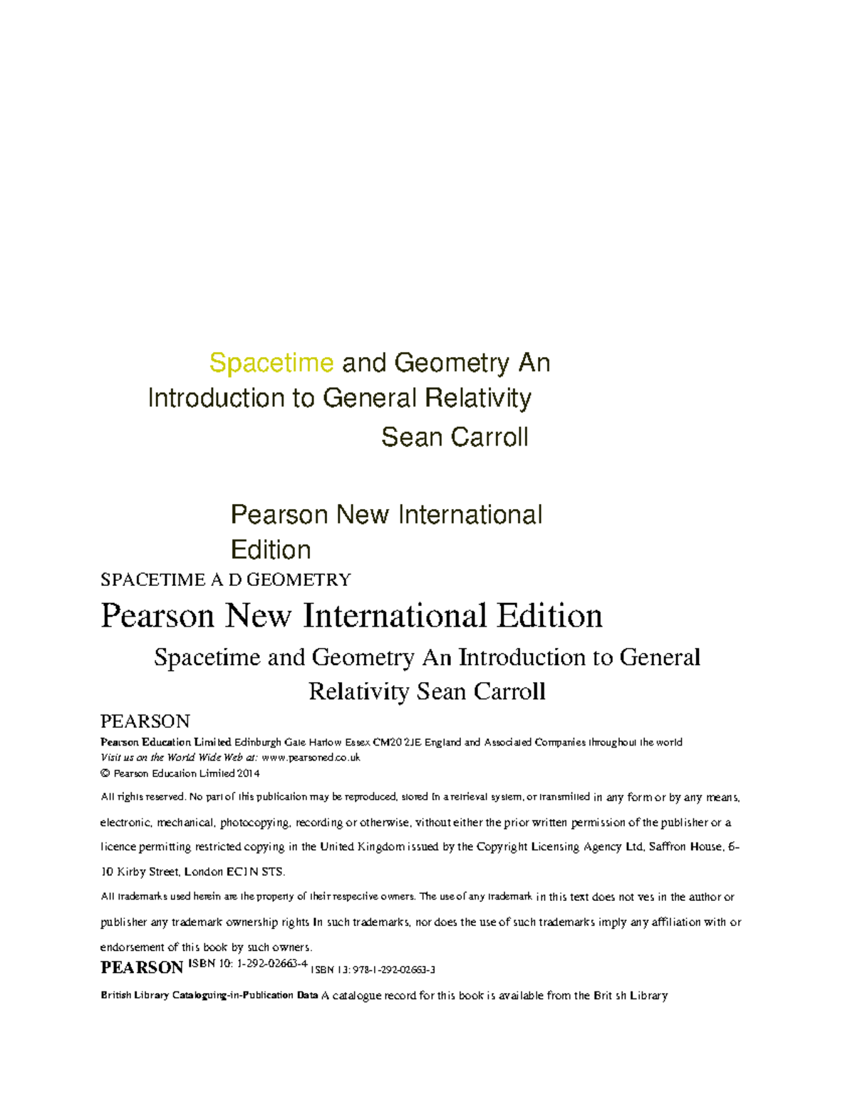 2. Sean Carroll - Spacetime and Geometry An Introduction to General ...