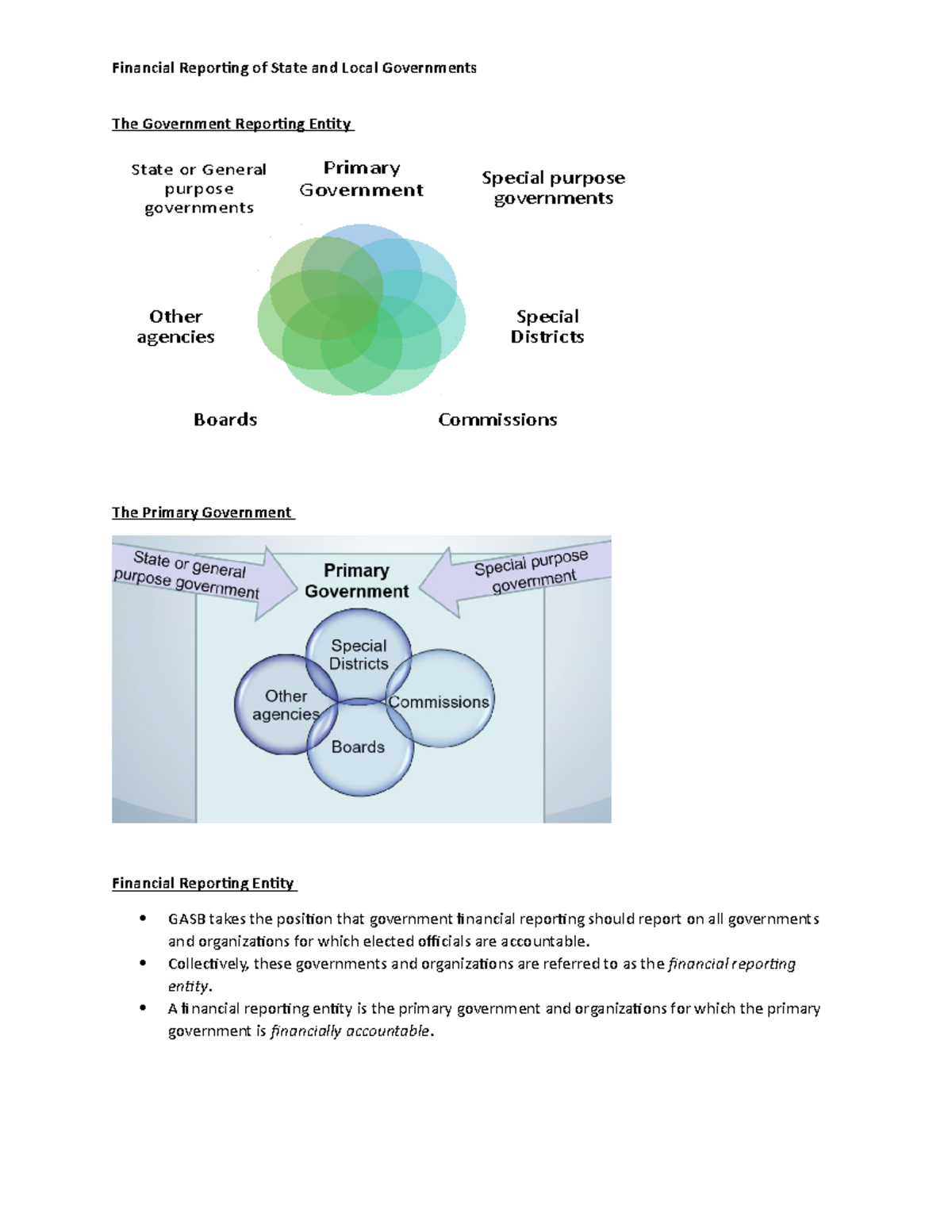 Financial Reporting of State and Local Governments - The Government ...