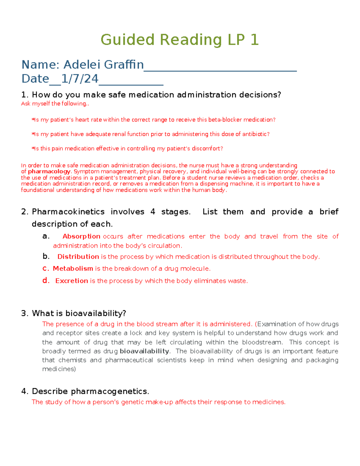 Guided Reading LP 1 Assignment - Guided Reading LP 1 Name: Adelei ...