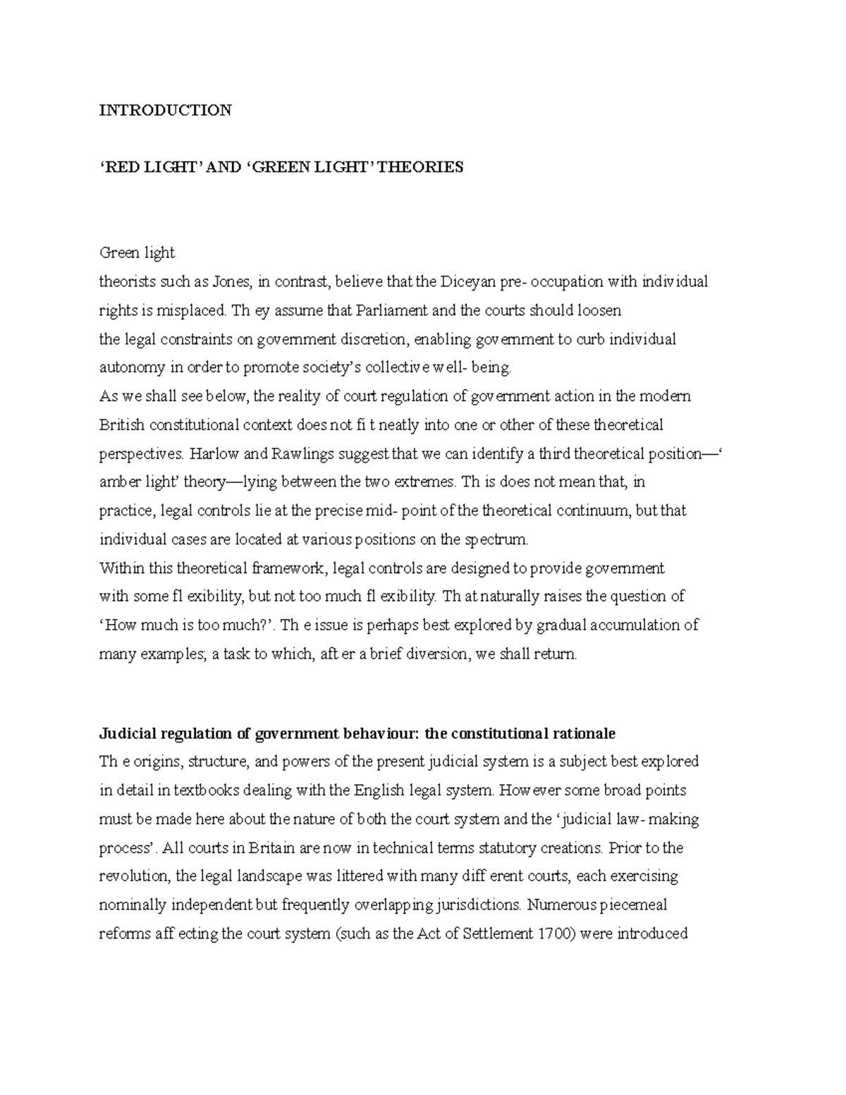 RED Light AND Green Light Theories - INTRODUCTION ‘RED LIGHT’ AND ...