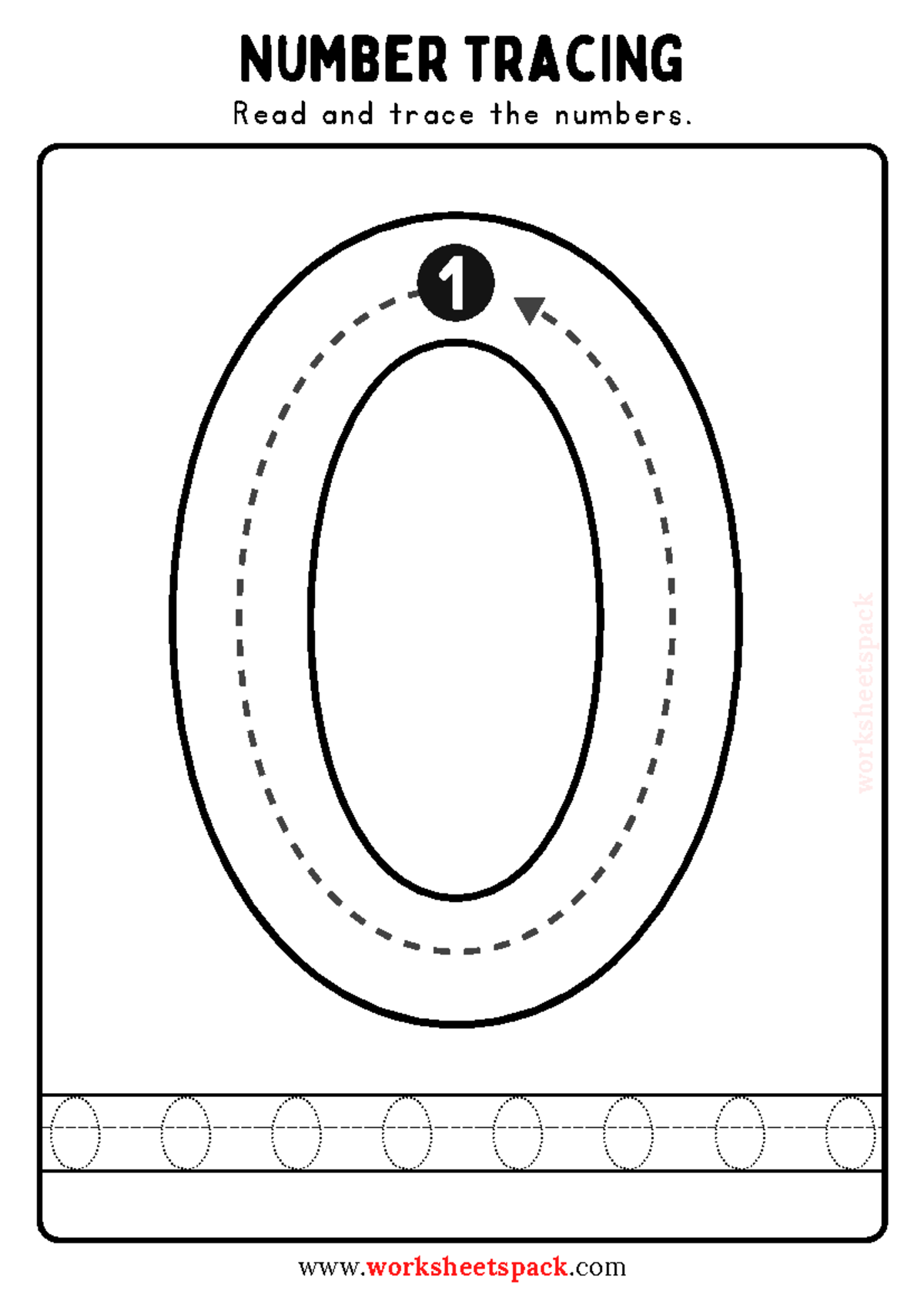 Tracing Numbers 0 10 Free Printable - 0 0 0 0 0 0 0 0 R e a d and trace ...