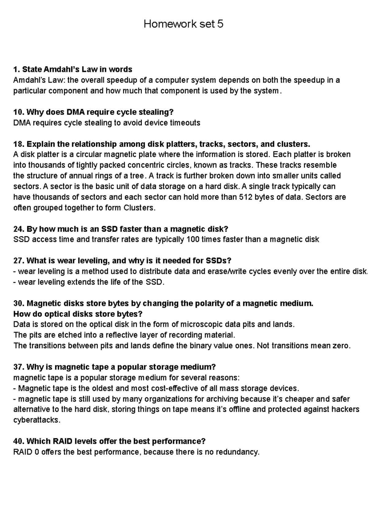 Homework set 5 - Why does DMA require cycle stealing? DMA requires cycle stealing to avoid ...