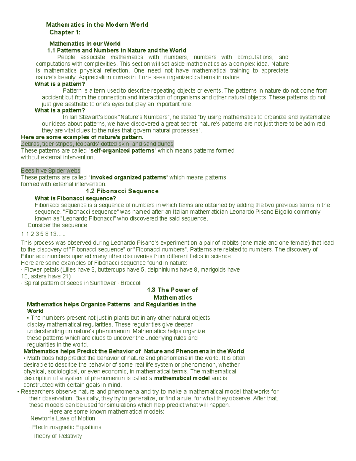 Mathematics in the Modern World chapter 1 - Mathematics in the Modern ...