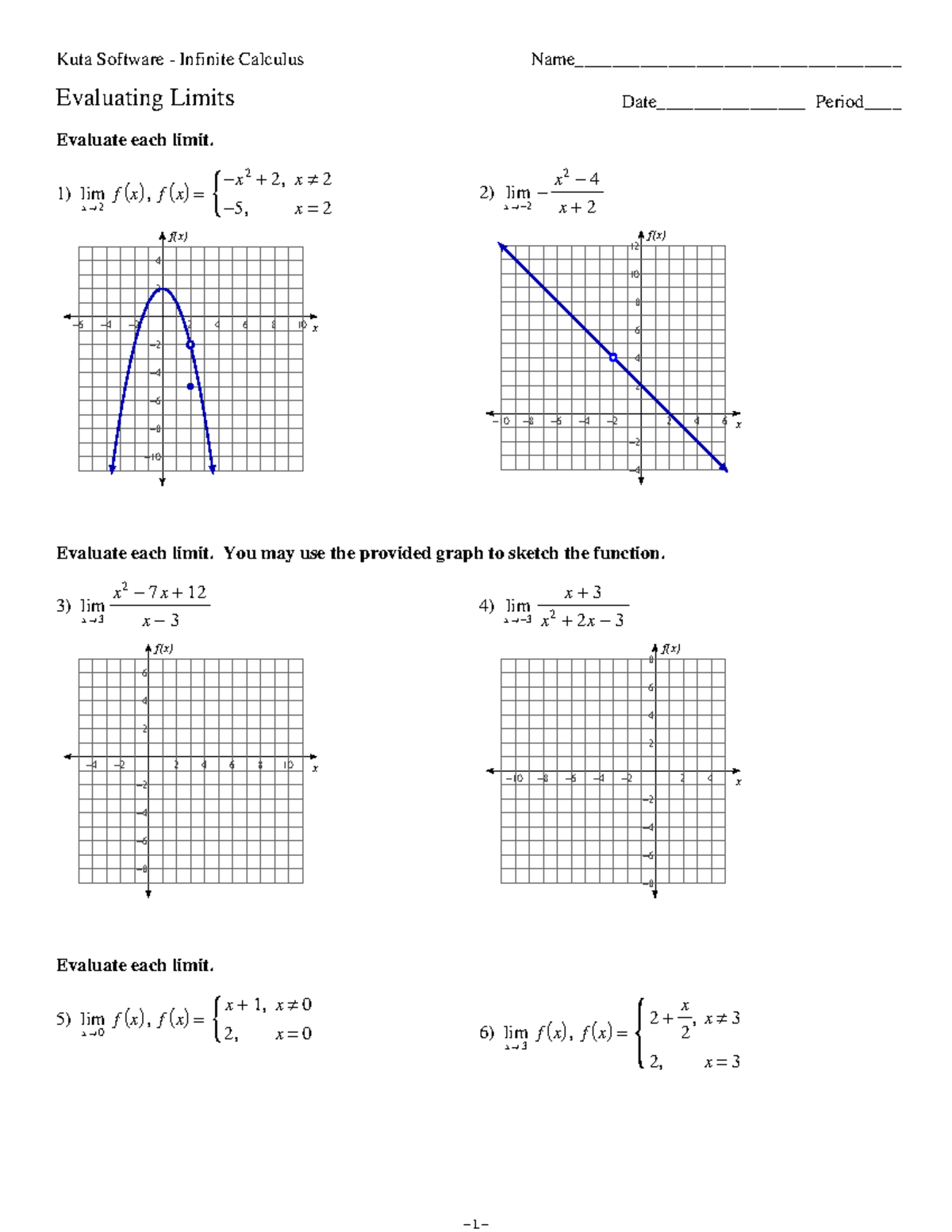 Limits with Piecewise and Indeterminate Form - ©p V 2 V 0 e 1530 ...