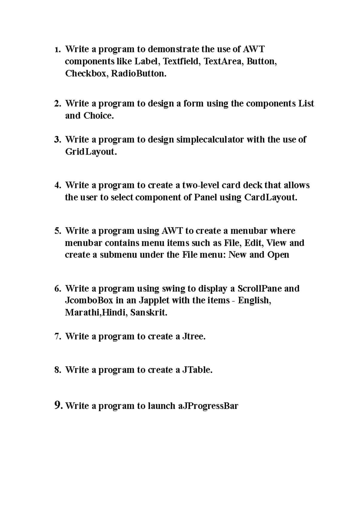 Ajp - Write a program to demonstrate the use of AWT components like Label, Textfield, TextArea ...