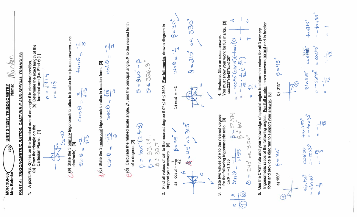 UNIT 5 Test Solutiins - math test - MCR 3Ul-03 UNIT 5 TEST ...
