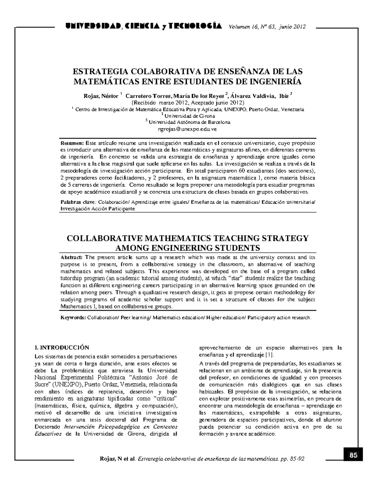 Collaborative Mathematics Teaching Strat - 85 ESTRATEGIA COLABORATIVA ...