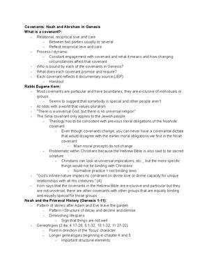 THEO 231- exodus law codes lecture notes Feb. 13 - Exodus 16-40: → From ...
