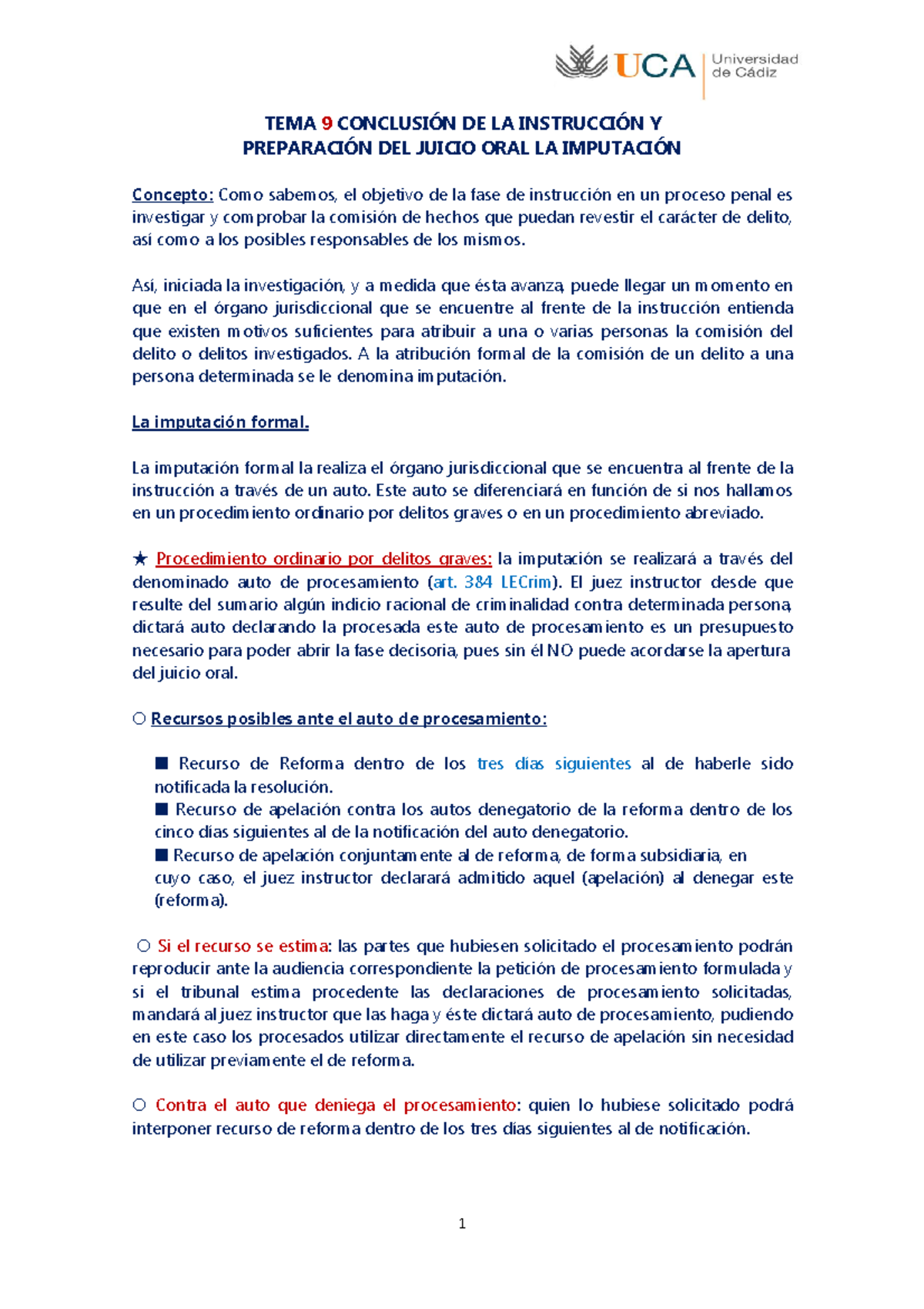 TEMA 9 ConclusióN DE LA InstruccióN - TEMA 9 CONCLUSIÓN DE LA ...