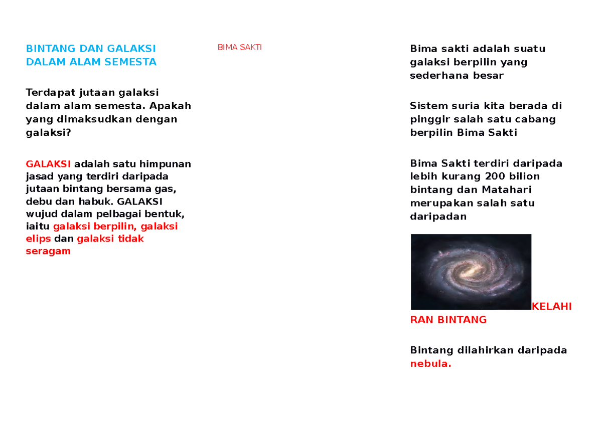 Bintang DAN Galaksi Dalam ALAM Semesta - BINTANG DAN GALAKSI DALAM ALAM ...