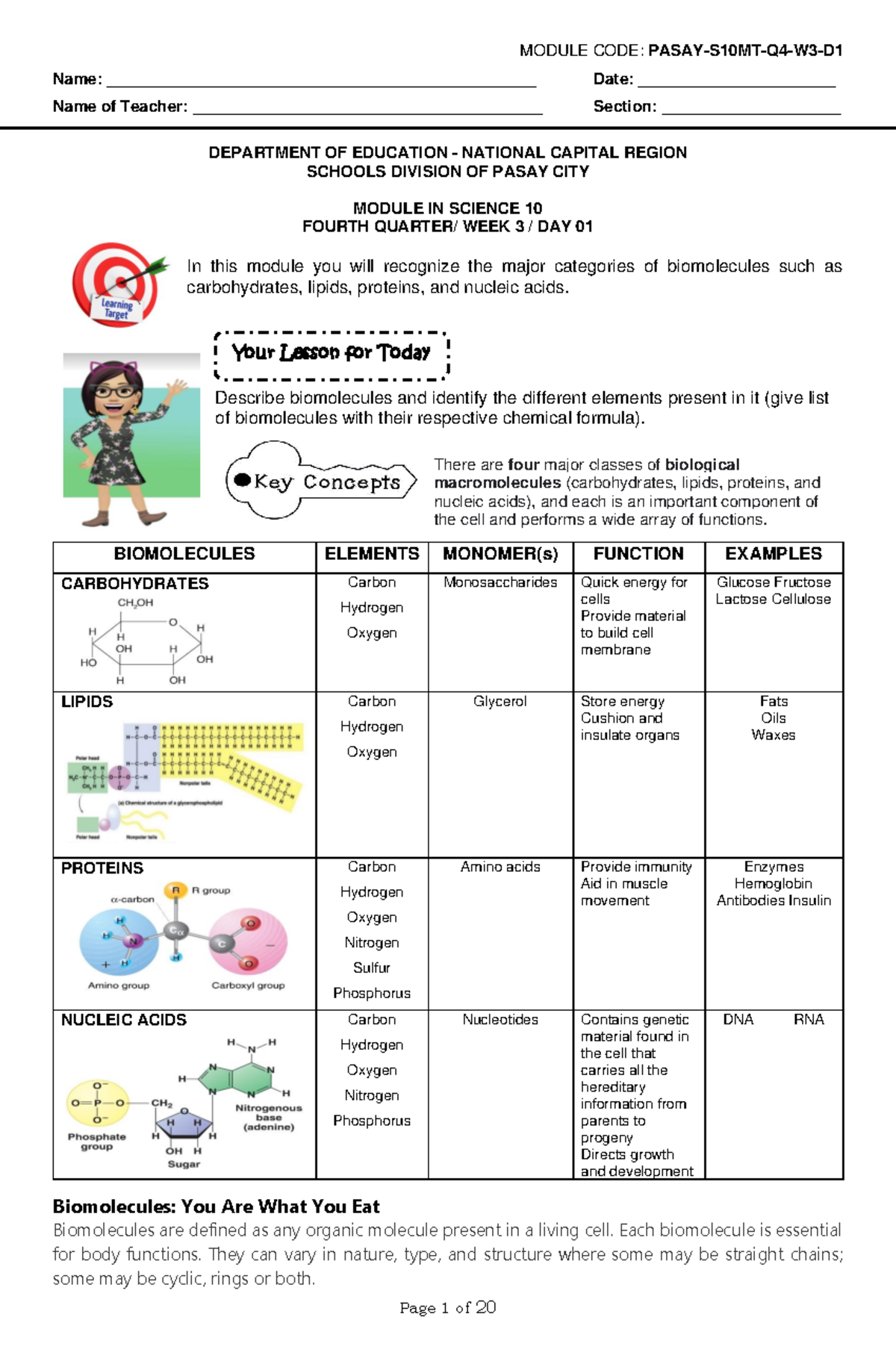 4 Science 10-Q4-W3 - Name ...