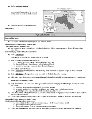 APHUG Unit 4 Study Guide - UNIT FOUR: POLITICAL PATTERNS & PROCESSES ...