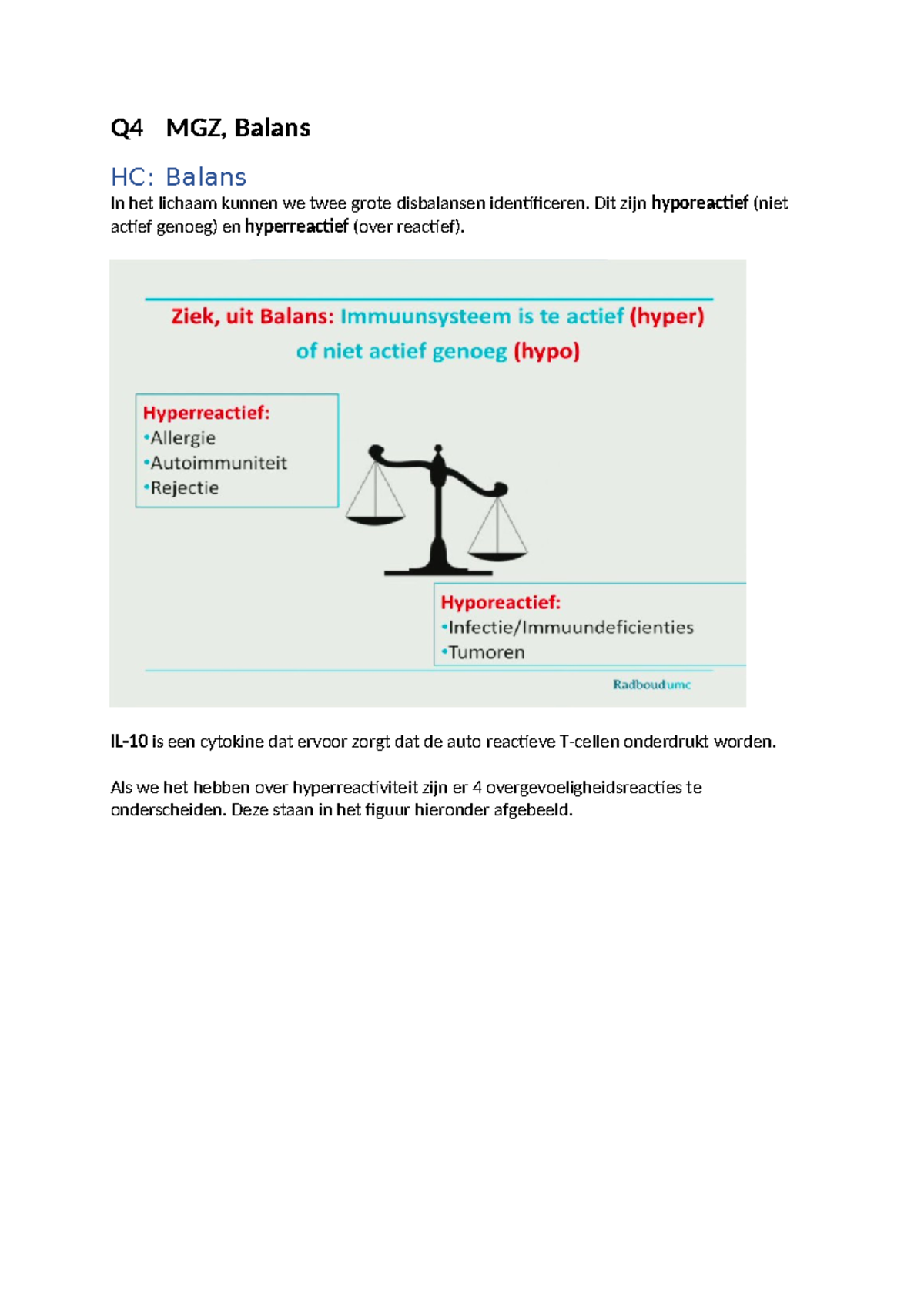 Q4 MGZ, balans - Samenvatting MGZ kwartaal 4, aanval en verdediging - Q4 MGZ, Balans HC: Balans ...