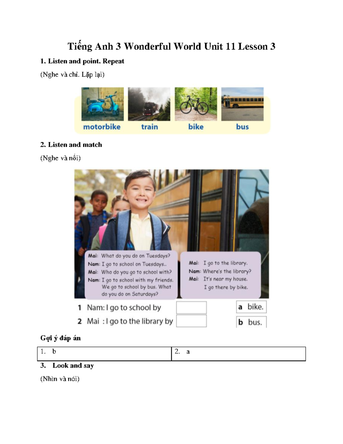 Tieng anh 3 wonderful world unit 11 lesson 3 - Tiếng Anh 3 Wonderful ...