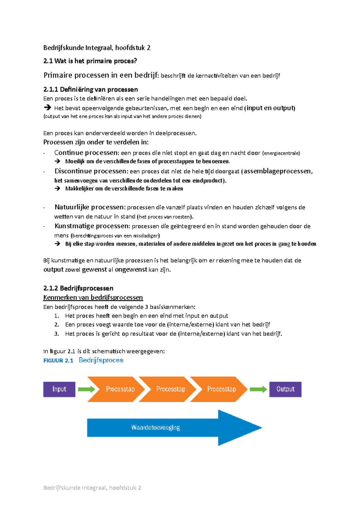 BI hoofdstuk 2 - Bedrijfskunde Integraal, hoofdstuk 2 2 Wat is het ...