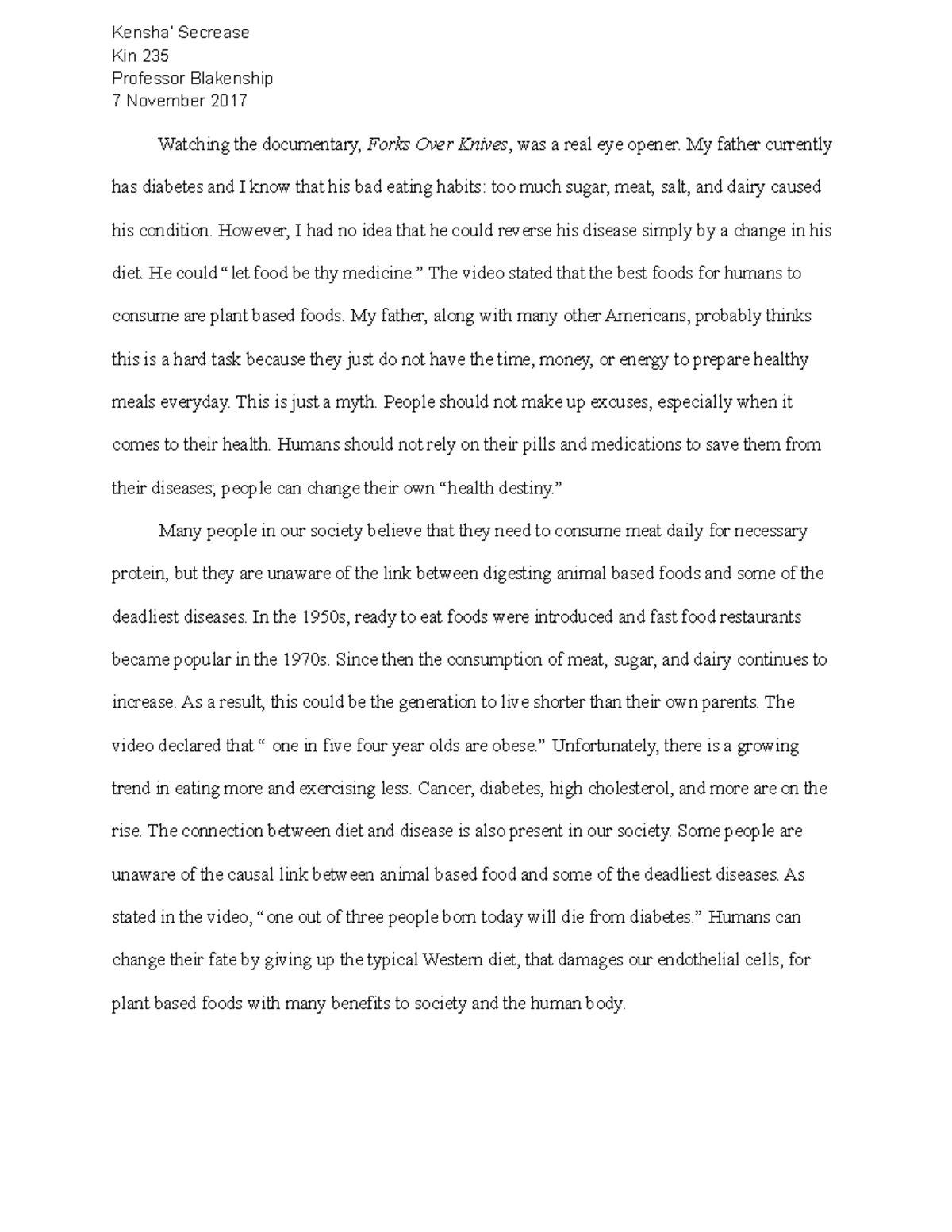 Kin 235 movie notes - Brittney Blankenship - Kensha’ Secrease Kin 235 ...