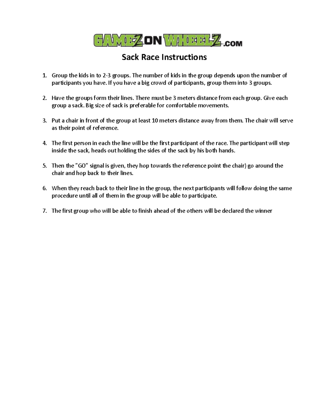 Sack Race Instructions Gamez on Wheelz Sack Race Instructions Group sack-race-instructions-gamez-on-wheelz-sack-race-instructions-group
