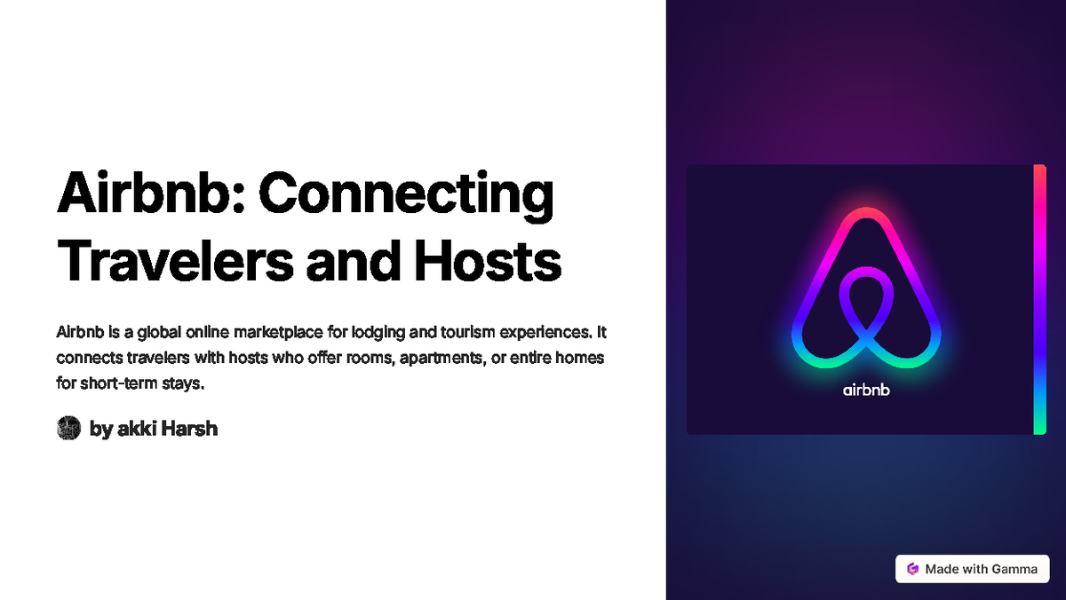 Copy of Airbnb Connecting Travelers and Hosts - Airbnb: Connecting Travelers and Hosts Airbnb is ...