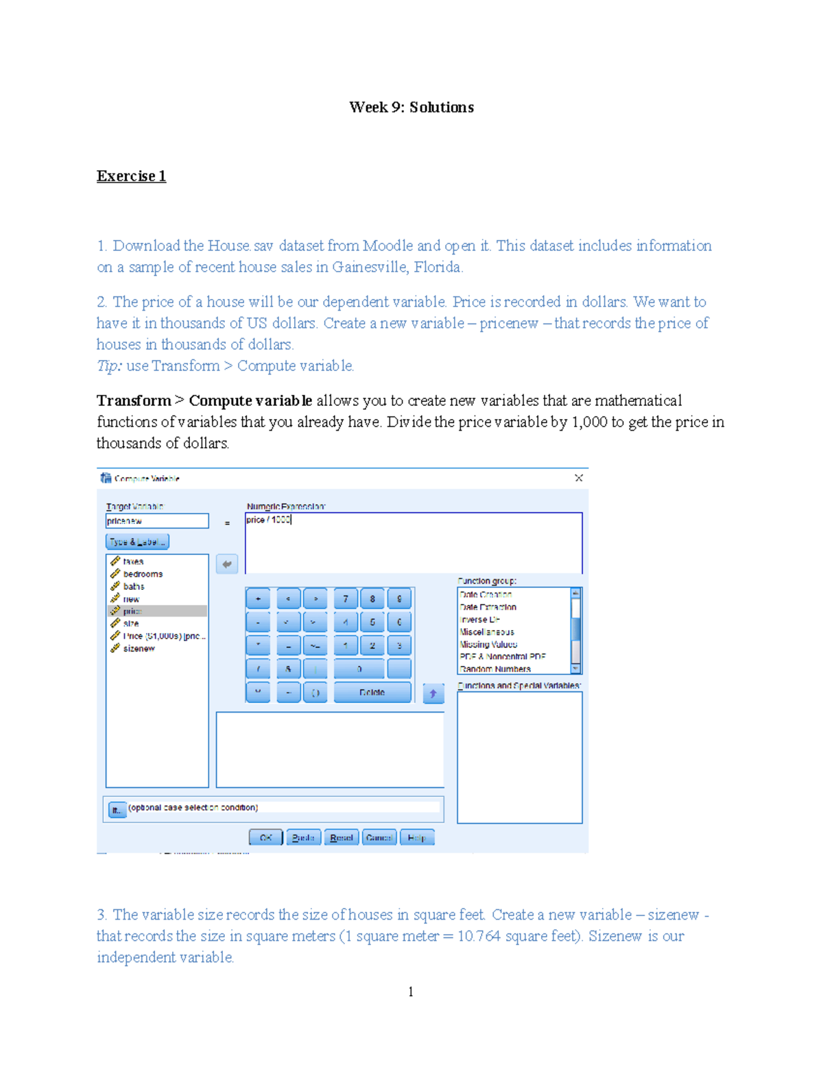 Week 9: Solutions Exercise 1 and Exercise 2 - Studocu
